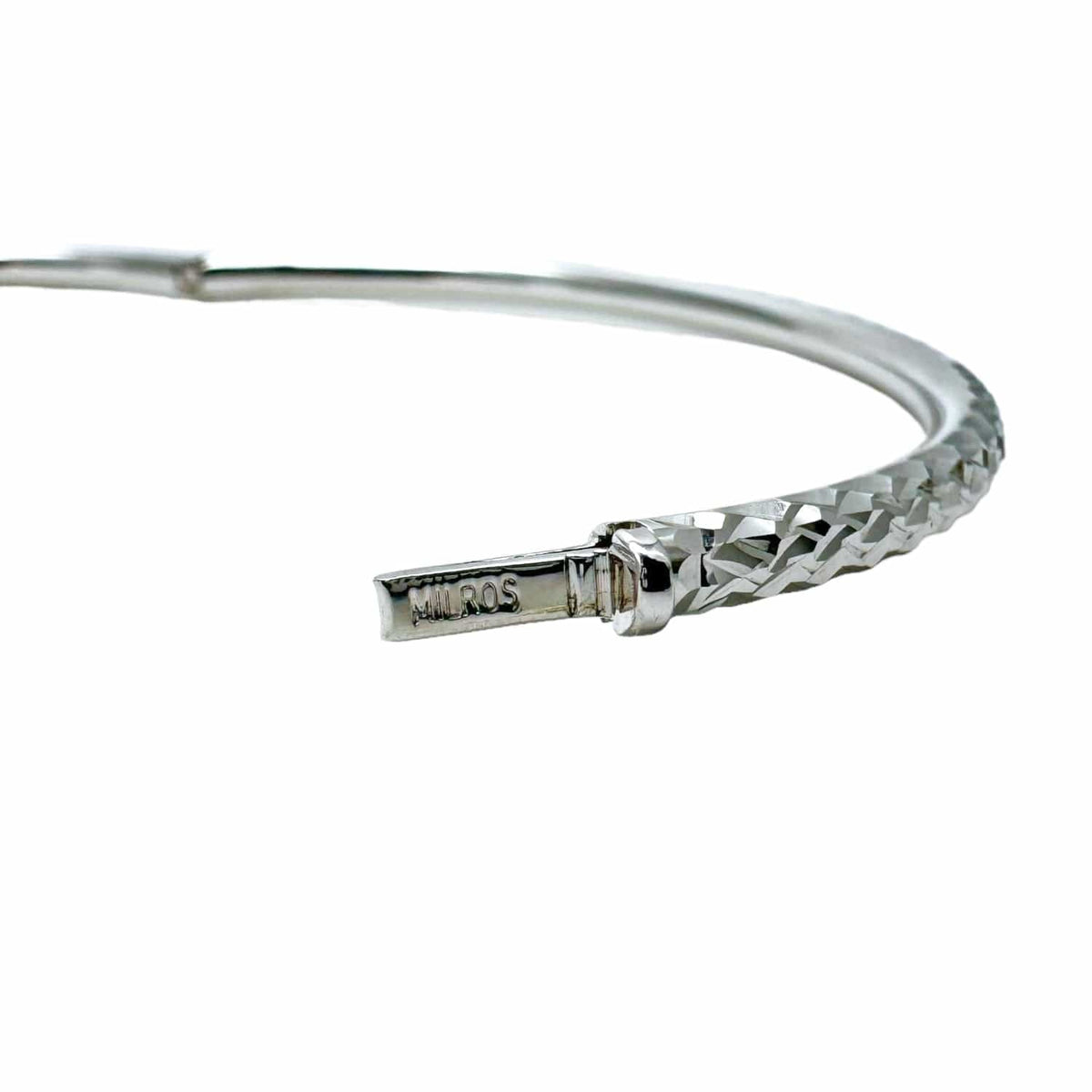 MILROS 14K White Gold Bangle Bracelet Wag N Purr Shop
