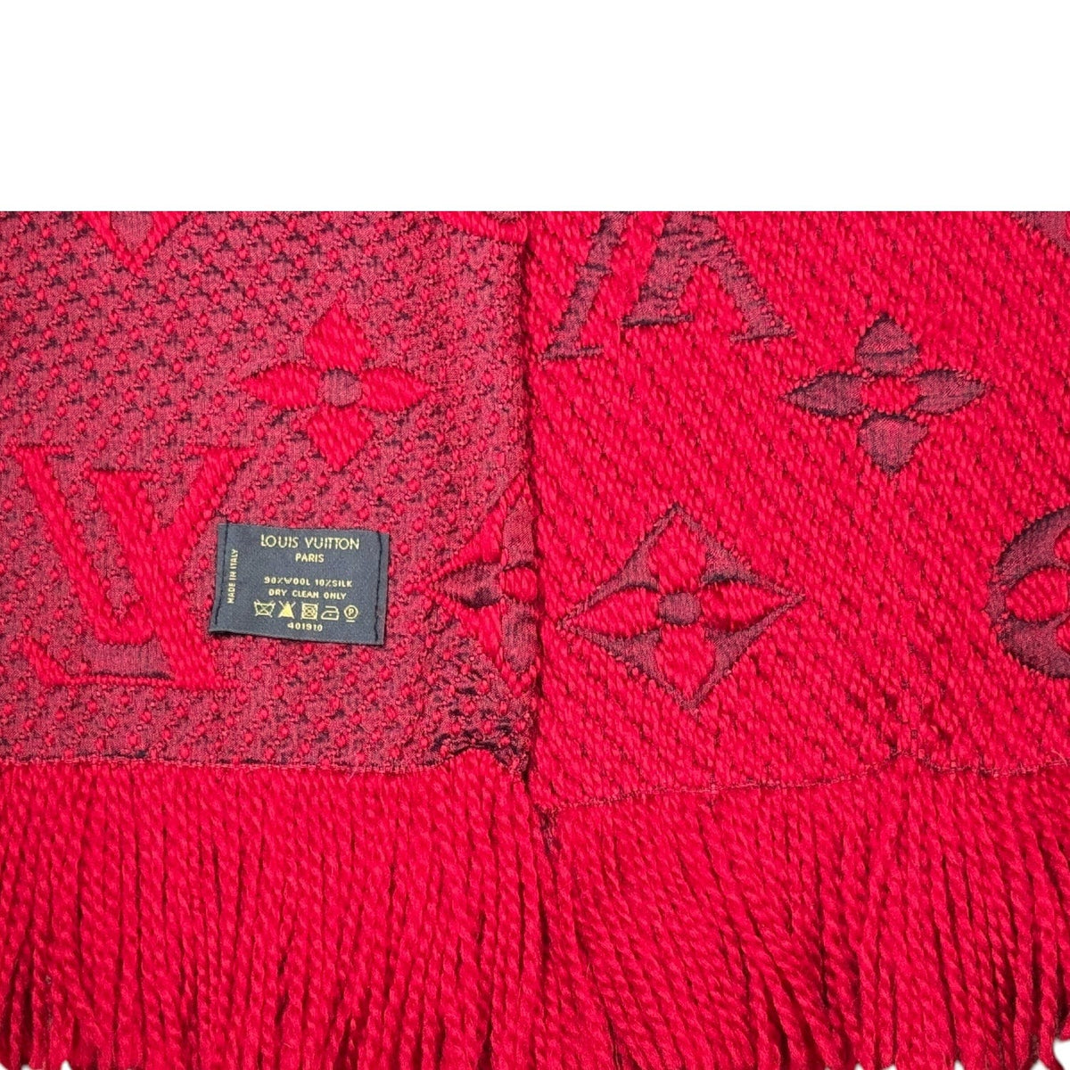 LOUIS VUITTON Logomania Wool & Silk Scarf - Red– Wag N Purr Shop
