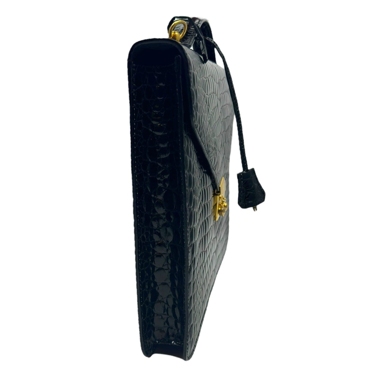 THE PERFECT BAG COMPANY Croc Snap Lock Briefcase - Black– Wag N Purr Shop