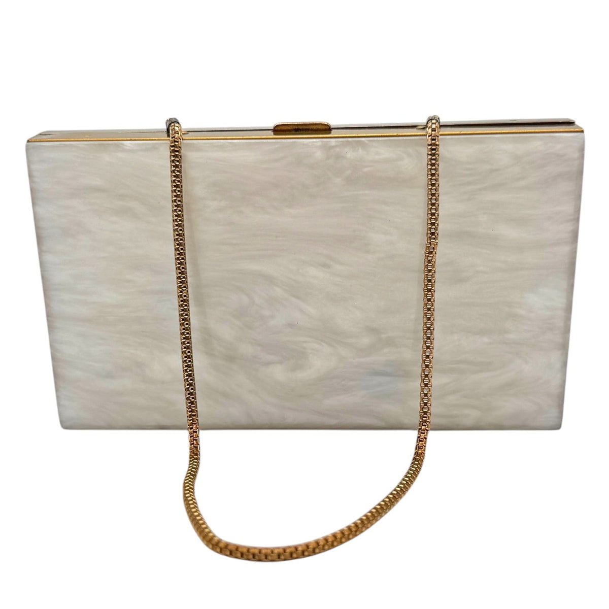 WILARDY Vintage 1950's Lucite Miniaudiere & Vanity Case - White & Gold ...