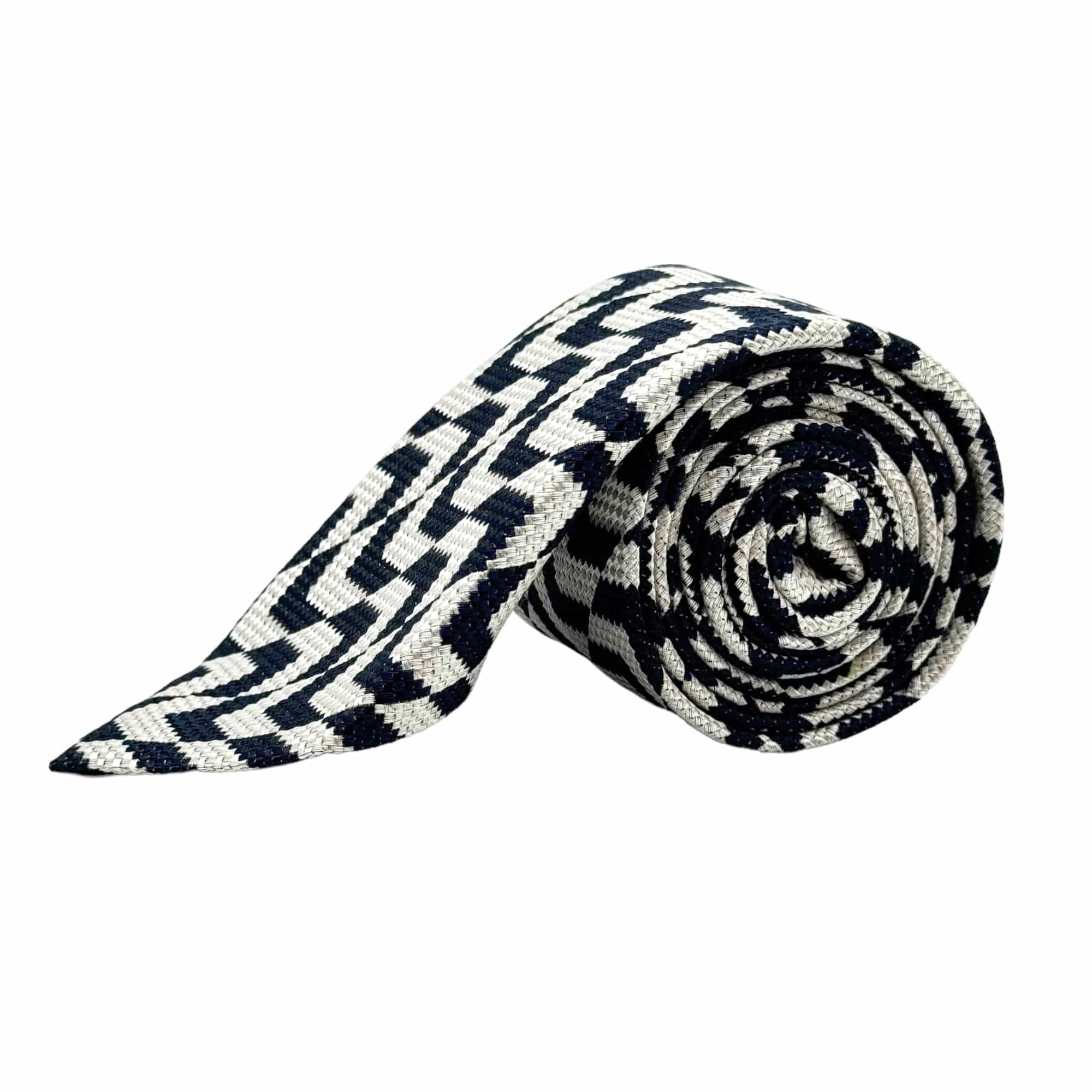 GIORGIO ARMANI Geometric Pattern Silk Tie - Black & Light Grey– Wag N ...
